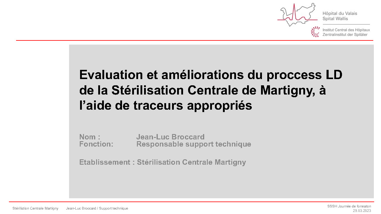5. Evaluation et améliorations du proccess LD de la Stérilisation ...