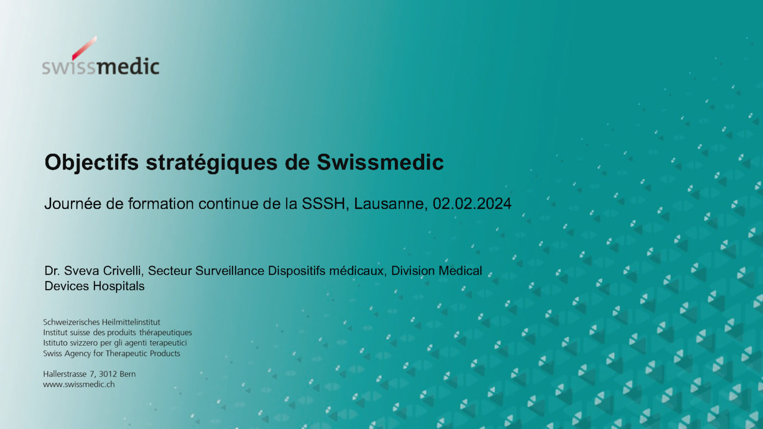 05. Objectifs stratégiques de Swissmedic - sssh
